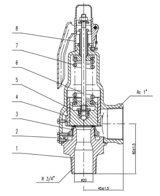 PN16 Safety Relief Valves Stainless Steel untuk Sistem Air / Udara / Uap